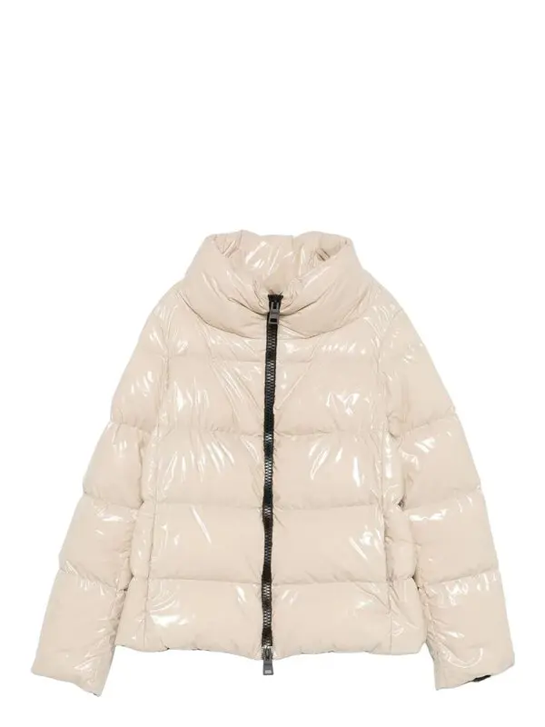 Herno Glossy Finish Puffer Jacket - Beige