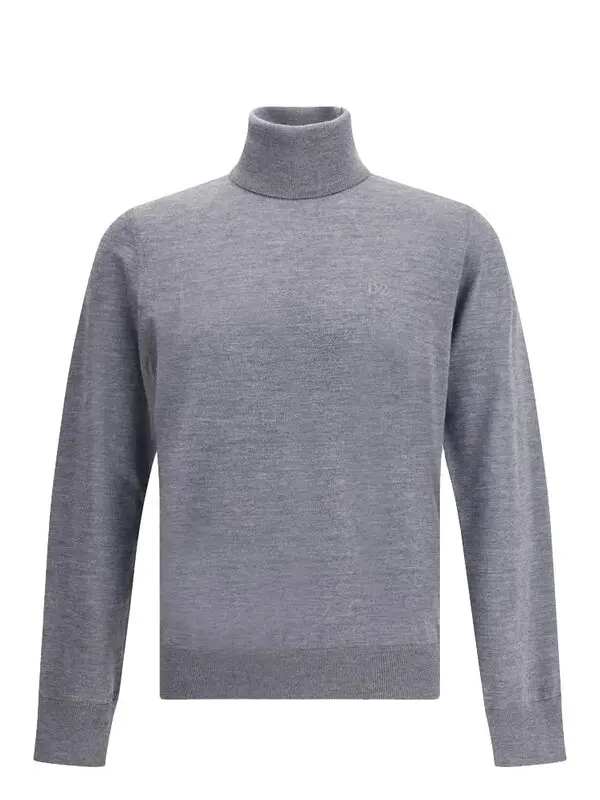 Dsquared2 Virgin Wool Turtleneck Sweater - Grey