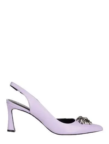 Versace Pumps In Calfskin With Appliqués - Purple