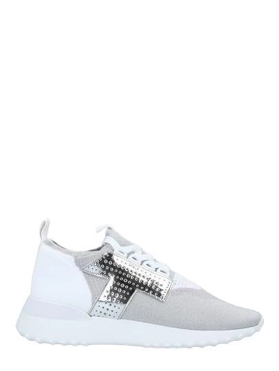 TOD'S Sneakers In Leather And Textile Fibers - Light Grey