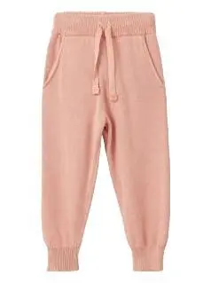 VILD HOUSE OF LITTLE Organic Knit Joggers - Pink Rust-mineral Dye