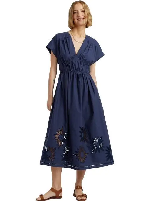 Chinti & Parker Broderie Dress - Navy