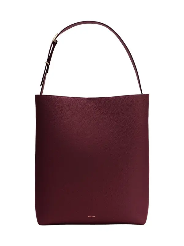 Cuyana Linea Leather Tote - Cherry