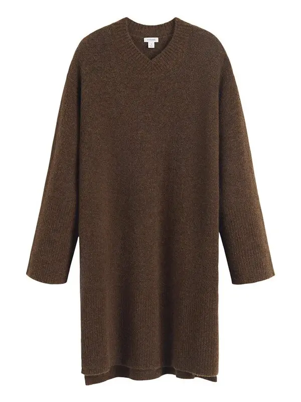 Cuyana Alpaca Wool Sweater Dress - Chocolate