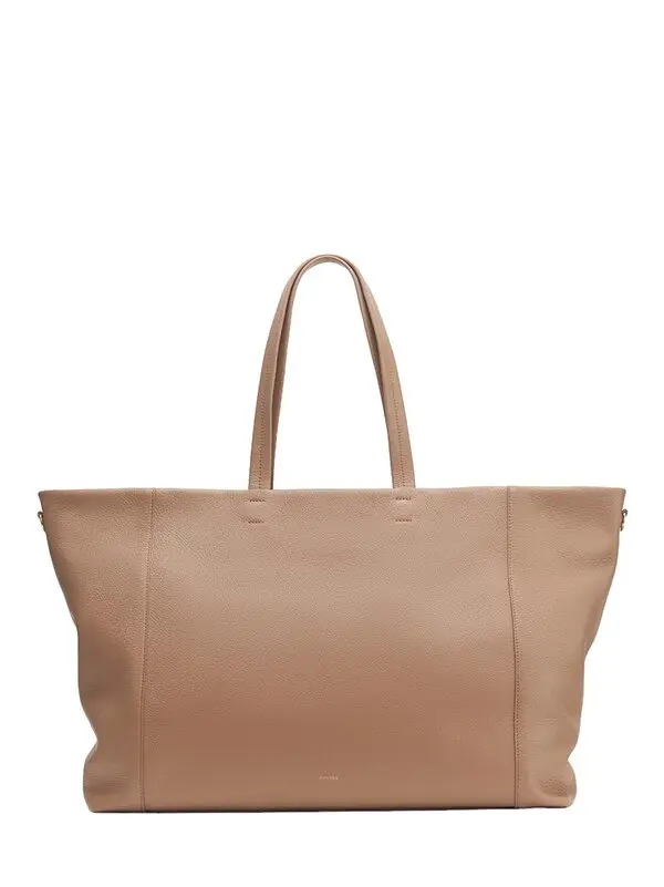 Cuyana Leather Overnighter Bag - Cappuccino