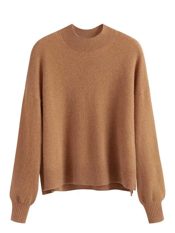 Cuyana Cropped Cashmere Sweater - Camel