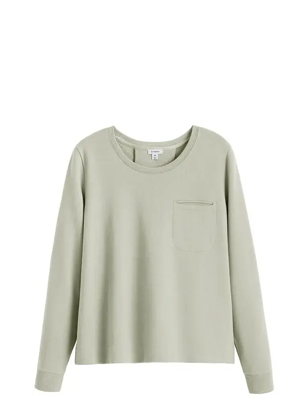 Cuyana French Terry Pleat-back Sweatshirt - Sage