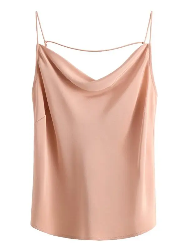 Cuyana Silk Cowl Cami Top - Petal