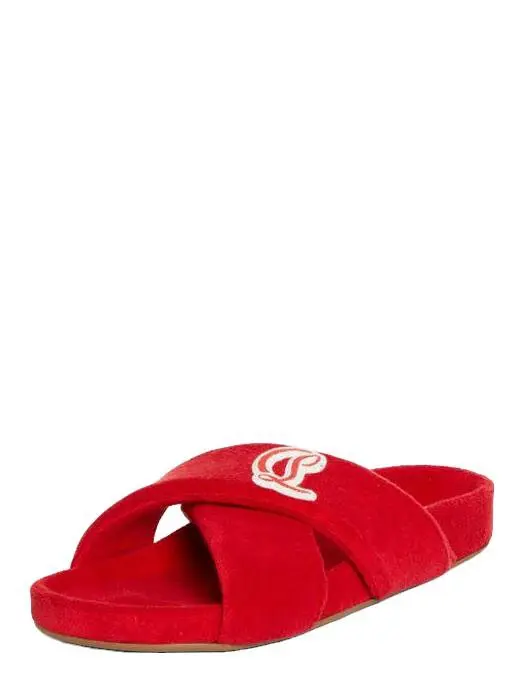 CHRISTIAN LOUBOUTIN Bizzu Logo Patch Slide Sandal - Loubi