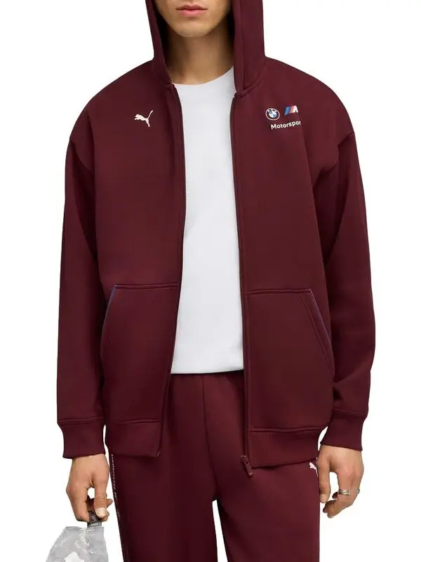 PUMA X Bmw M Motorsport Graphic Zip-up Hoodie - Ruby Shimmer