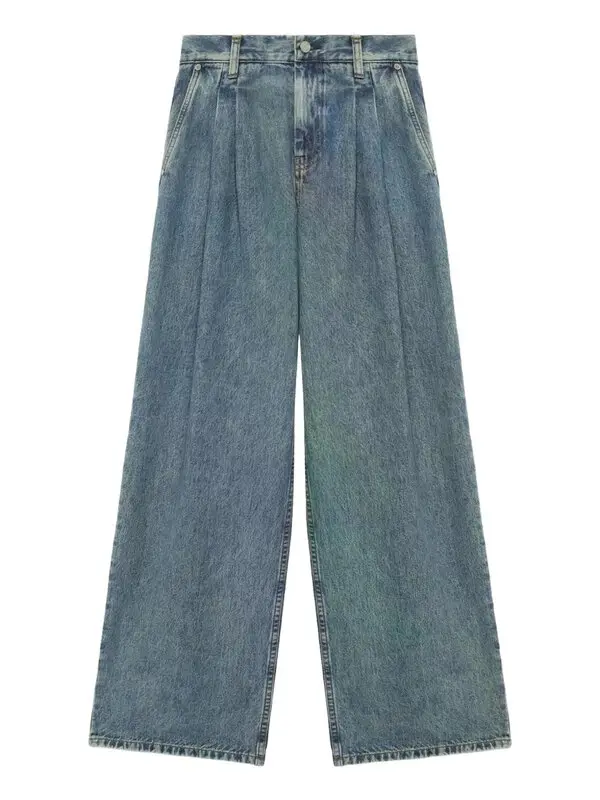 Helmut Lang Pleated Front High-waist Jeans - Blue