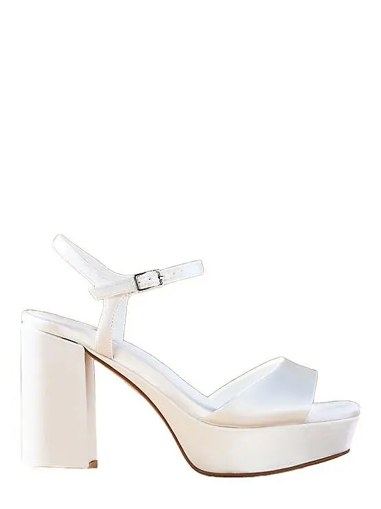 Jeffrey Campbell Amma Platform Heeled Sandals - White Satin