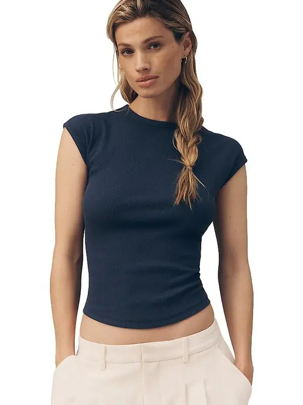 Maeve Betty Crew-neck Muscle Tee - Beacon Blue