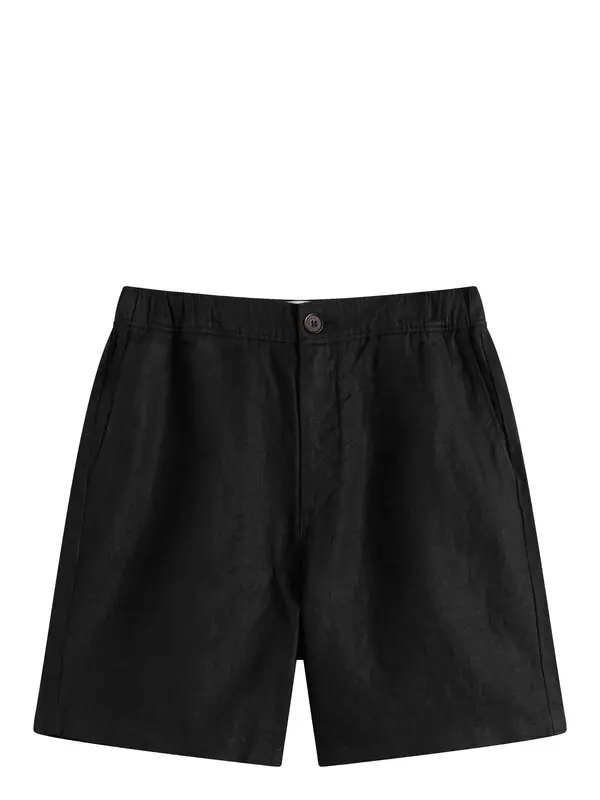 WAX LONDON Kurt Washed Linen Shorts - Black