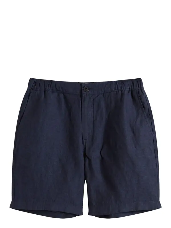 WAX LONDON Kurt Two-tone Linen Shorts - Navy