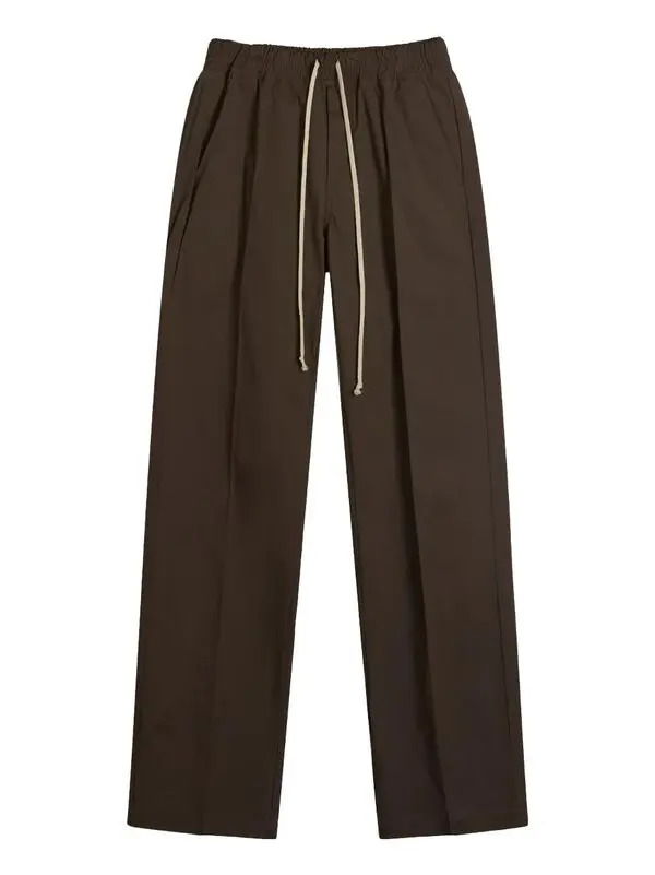 Rick Owens Heavy Cotton Poplin Dietrich Drawstring Trousers - Dark Dust