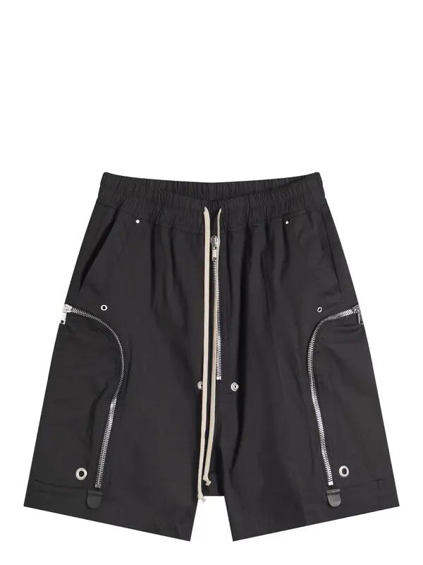 Rick Owens Heavy Cotton Poplin Bauhaus Bela Shorts - Black