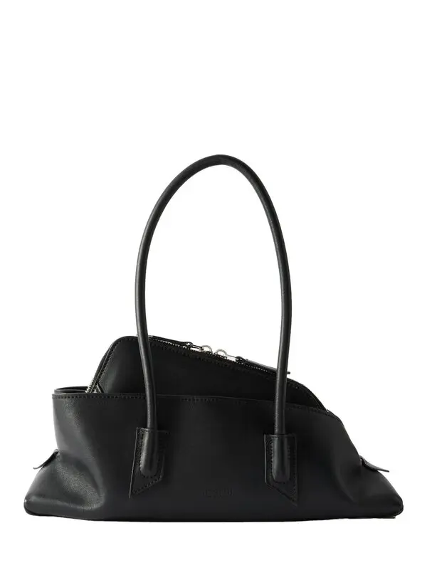 Attico La Passeggiata Small Leather Tote - Black