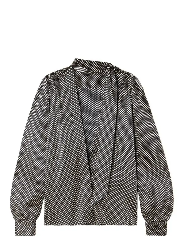 TOM FORD Tie-neck Polka-dot Blouse - Gray