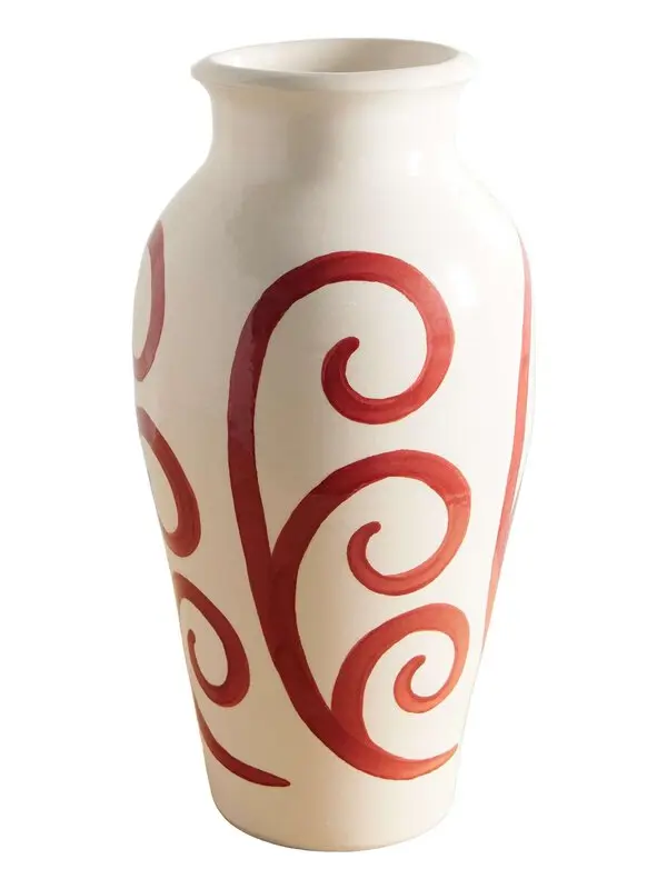 Themis Z Printed Ceramic Vase - Burgundy
