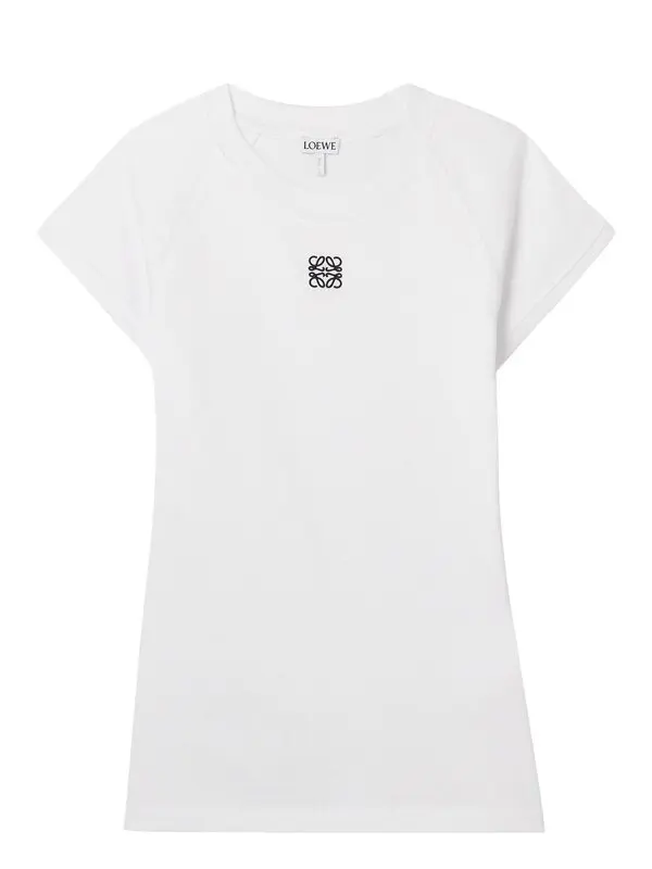 Loewe Anagram Embroidered Cotton-blend Jersey T-shirt - White