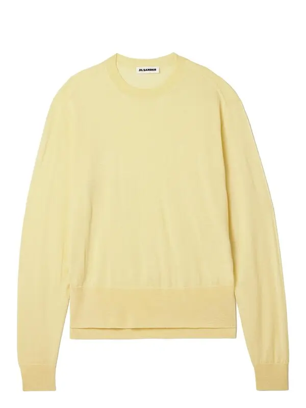 JIL SANDER Cashmere, Wool And Silk-blend Sweater - Yellow
