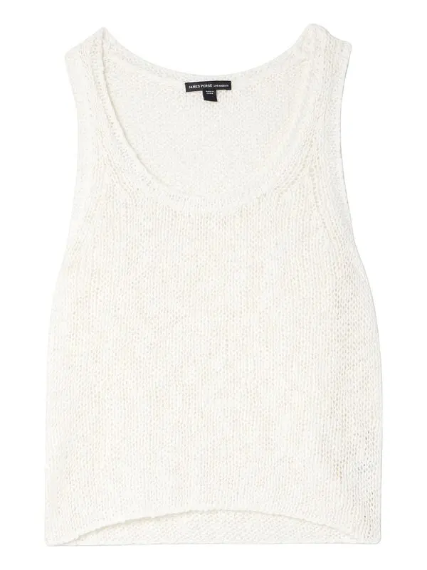 JAMES PERSE Cotton And Linen-blend Tank - White
