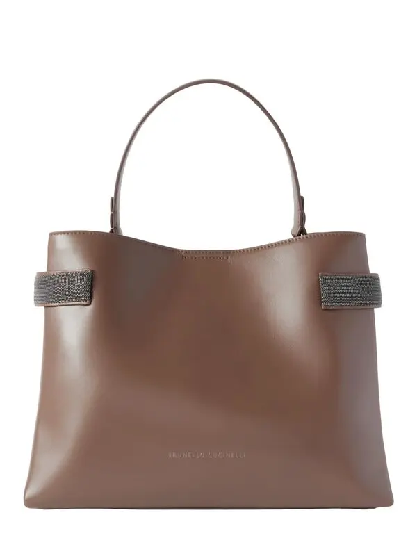 Brunello Cucinelli Leather Shoulder Bag - Brown