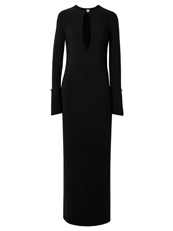 Brandon Maxwell The Sylvie Cutout Stretch-jersey Gown - Black