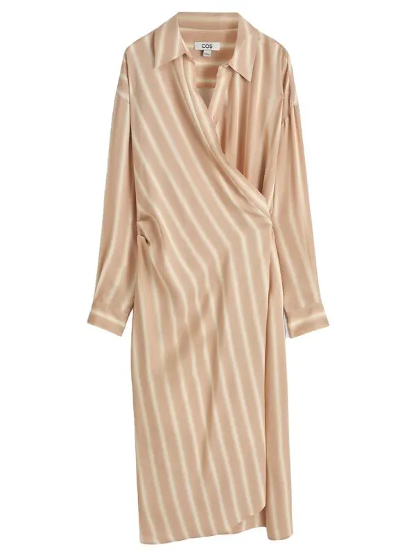 Cos Wrap Midi Shirtdress - Pink