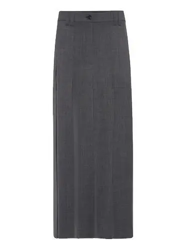 Brunello Cucinelli Long Pleated Skirt - Anthracite