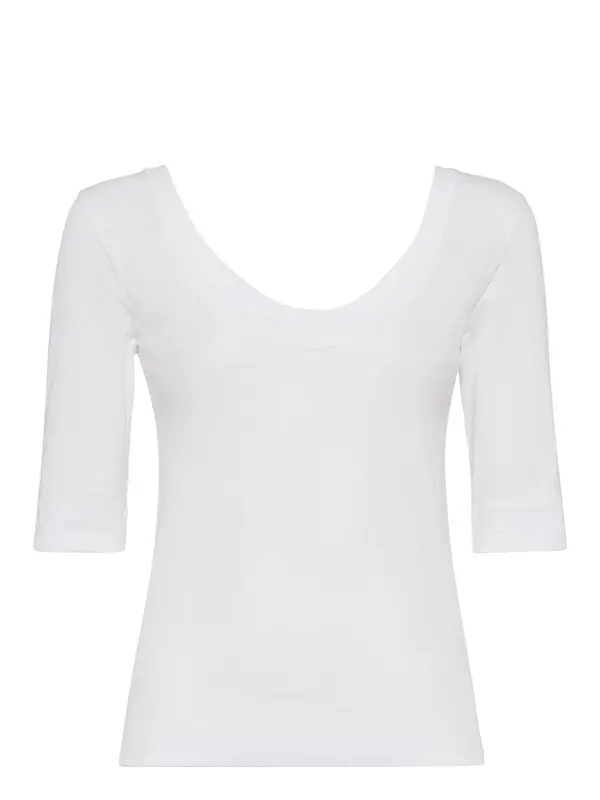 Brunello Cucinelli Ribbed Jersey T-shirt - White