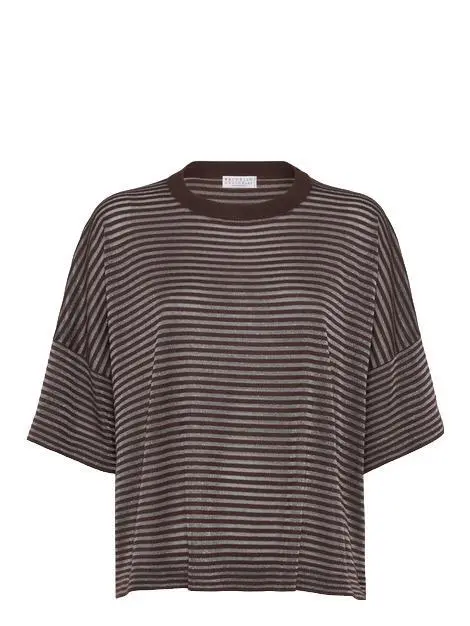 Brunello Cucinelli Lightweight Knit T-shirt - Cocoa