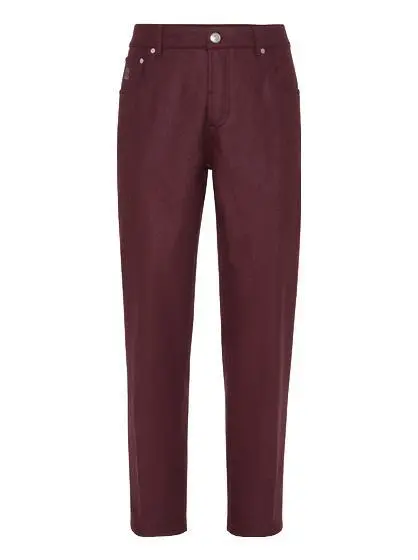 Brunello Cucinelli Flannel Trousers - Bordeaux