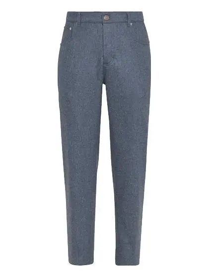 Brunello Cucinelli Flannel Trousers - Denim