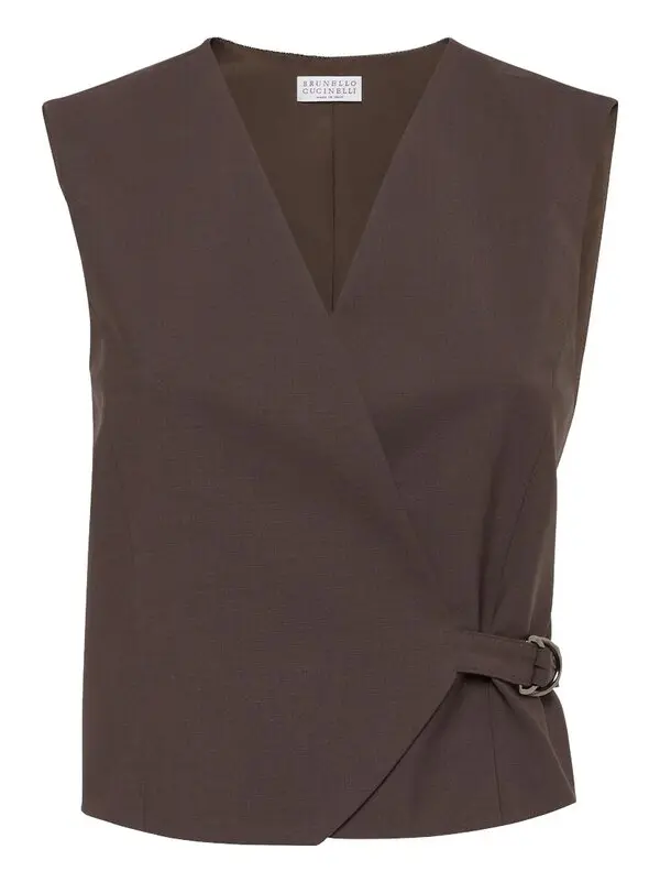 Brunello Cucinelli Wool Blend Vest - Cocoa