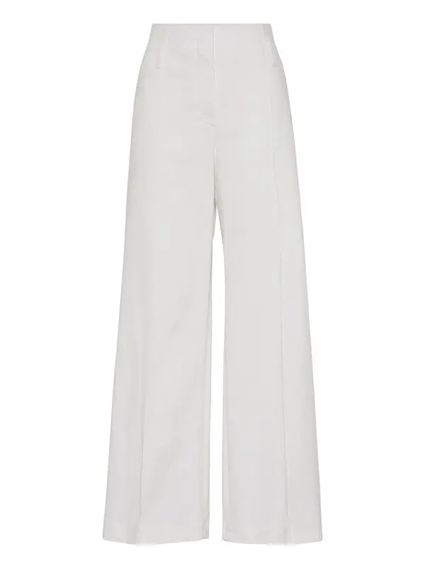 Brunello Cucinelli Flared Sartorial Trousers - Ivory