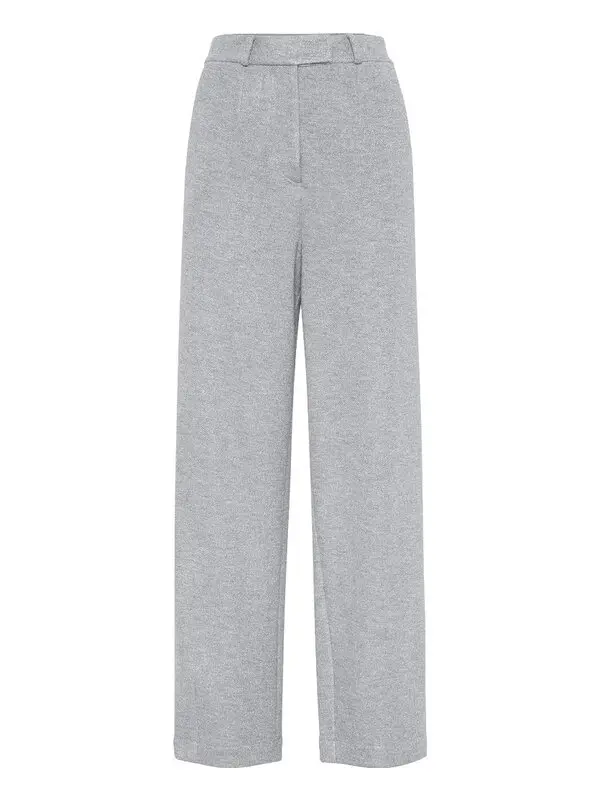 Brunello Cucinelli Sparkling Piqué Trousers - Silver