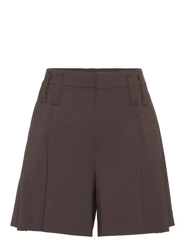 Brunello Cucinelli Tailored Formal Shorts With Monili - Cocoa
