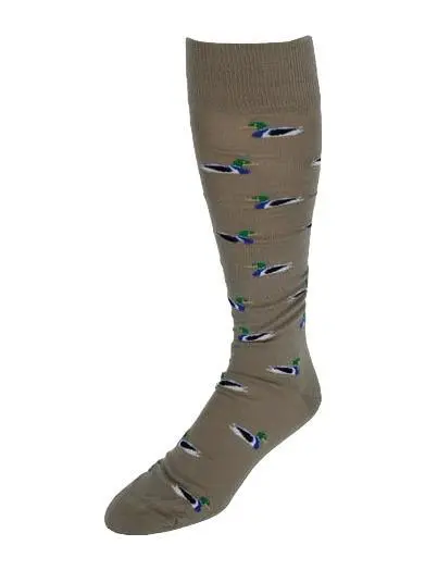 Trafalgar Good Fortune Mallard Duck Pima Cotton Socks - Taupe