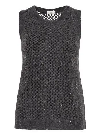 Brunello Cucinelli Net Knit Top - Anthracite