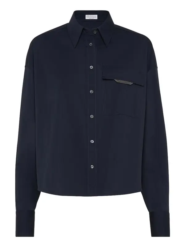 Brunello Cucinelli Stretch Poplin Shirt - Night