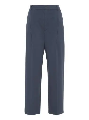Brunello Cucinelli Cropped French Terry Trousers - Navy Blue