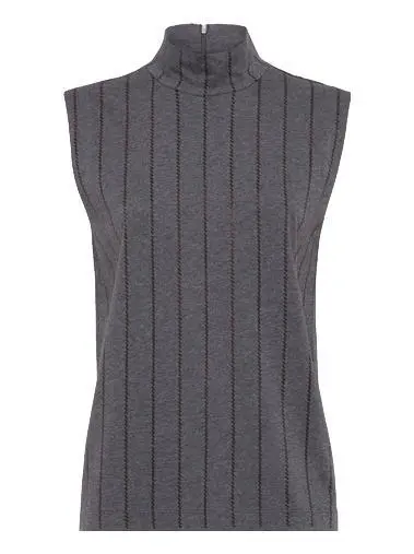 Brunello Cucinelli Embroidered Sleeveless Top - Lead