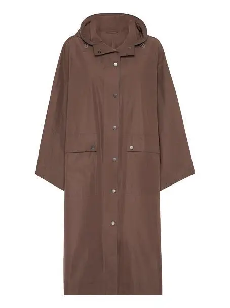 Brunello Cucinelli Water-resistant Taffeta Parka With Monili Decoration - Pine Cone Brown