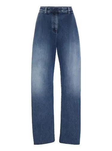 Brunello Cucinelli Loose Curved Trousers - Denim