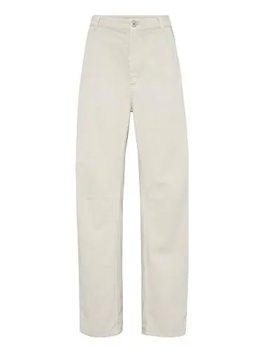 Brunello Cucinelli Curved Soft Trousers - Cool Beige