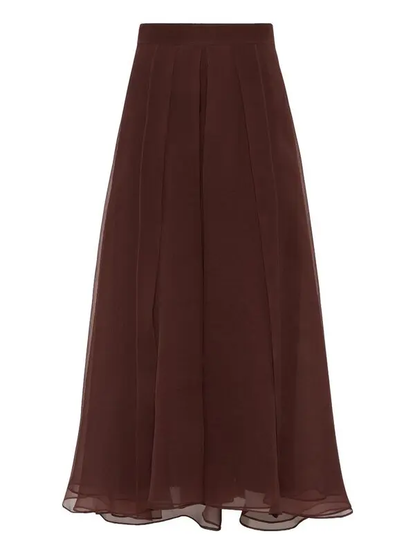 Brunello Cucinelli Paneled Circle Skirt - Bordeaux