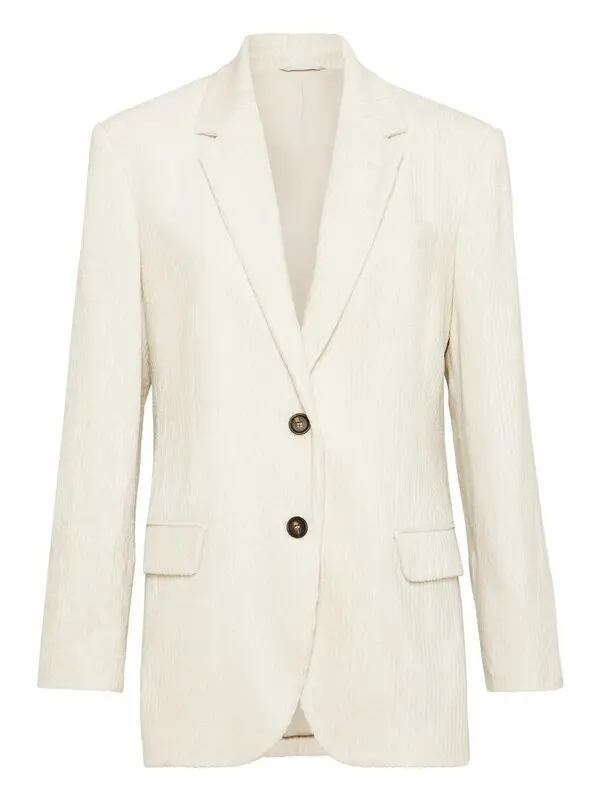 Brunello Cucinelli Corduroy Viscose Blazer - Butter