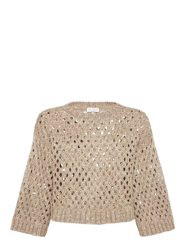 Brunello Cucinelli Net Knit Sweater - Warm Beige
